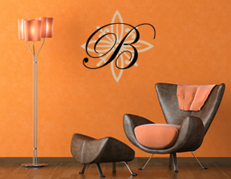 Monogram Cursive Initial Cross | Wall Decals - Trading Phrases