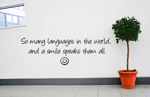 Languages World Smile Speaks Them All Wall Decals - Trading Phrases